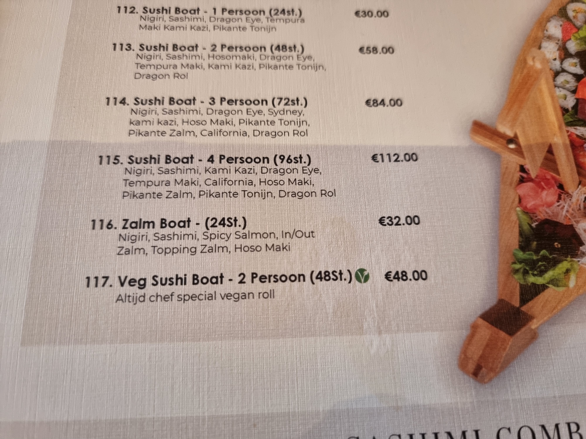 #349 Nice vegan sushi boat, Marpha Sushi & Nepali Kitchen, Bruges | The ...